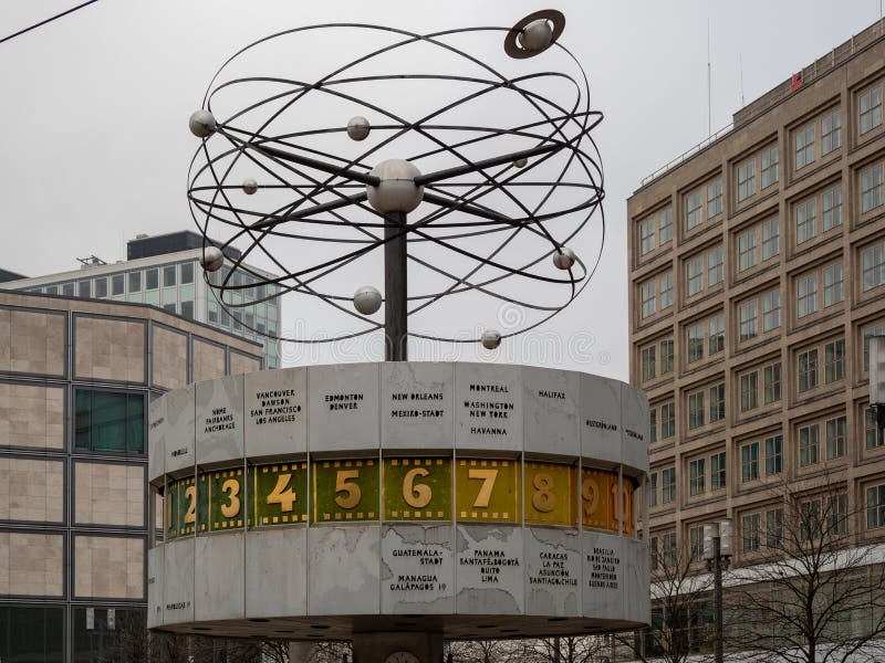 TV Tower and World Clock at Alexanderplatz Train Station, Berlin ...