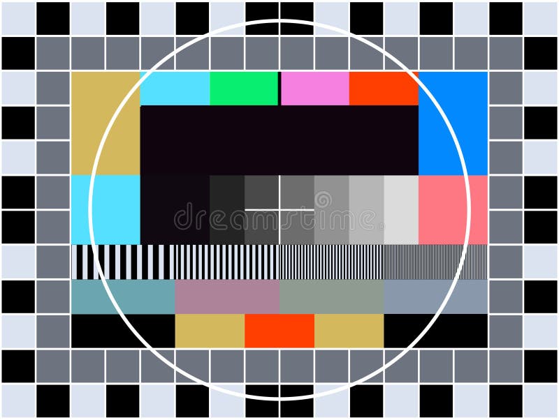 No Signal TV Retro Television Test Pattern. Color RGB Bars Illustration ...