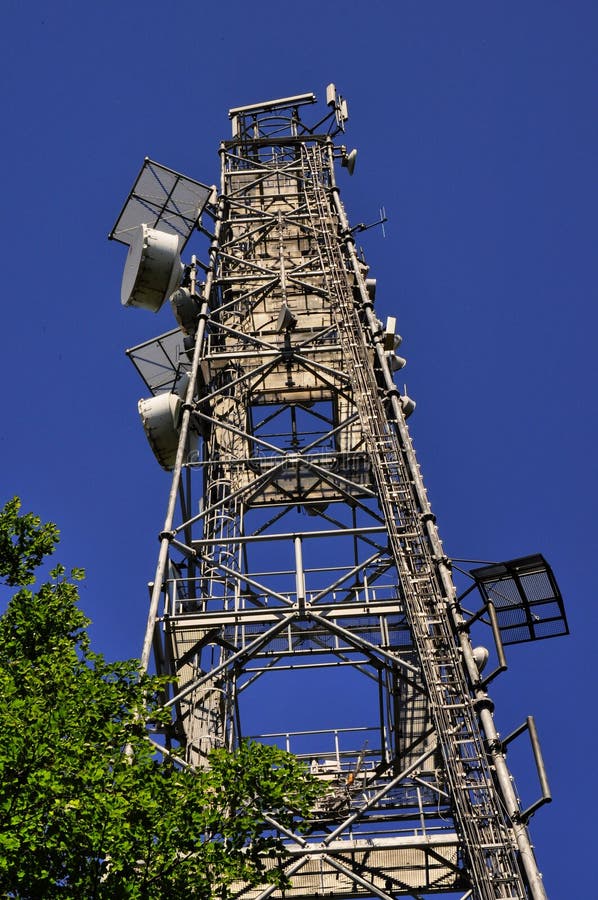 TV transmitter stock photo. Image of antenna, pine, mountain - 55365852