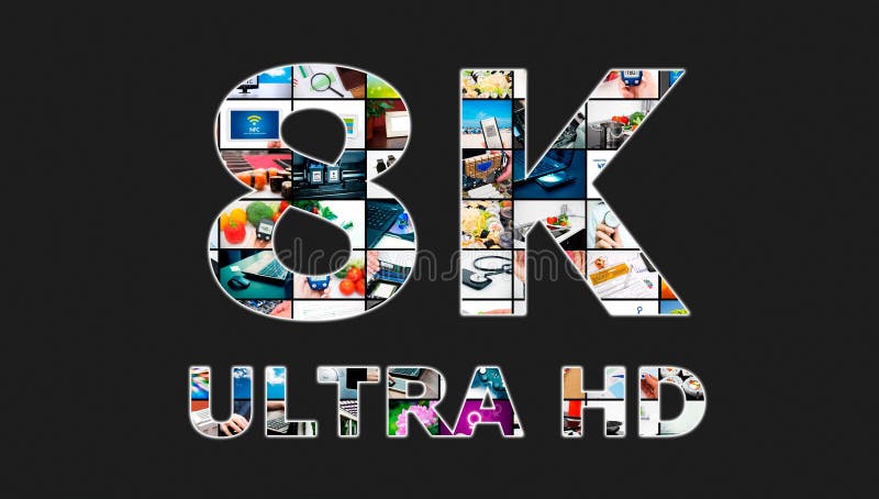 TV Ultra HD. 8K Television Resolution Technology Stock Illustration ...