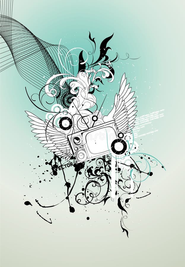 Rock Angel Poster stock vector. Illustration of audio - 6849201