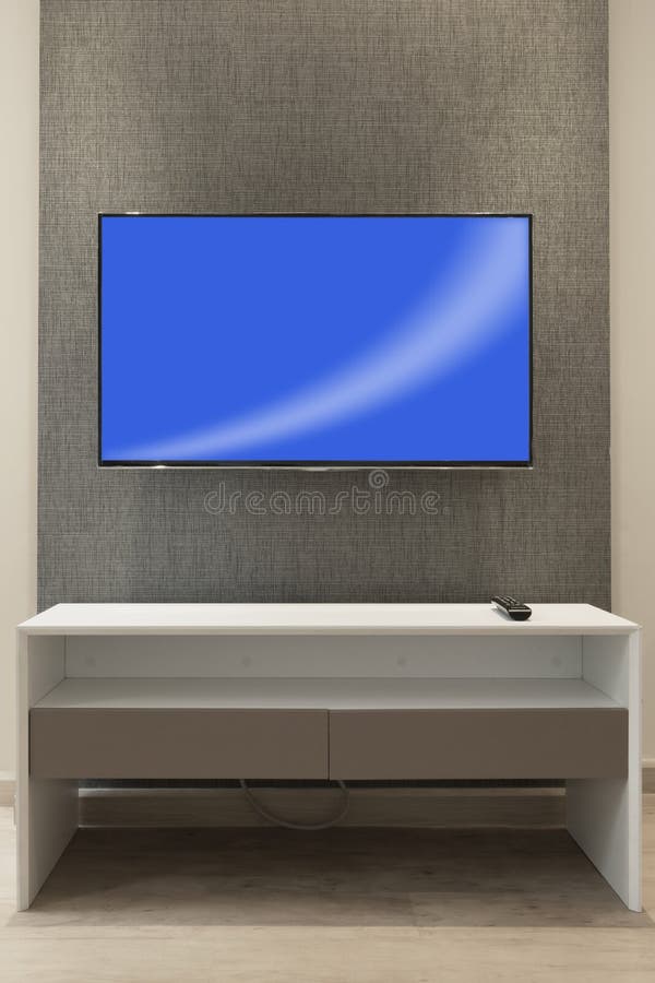 Tv on wall stock image. Image of media, decor, equipment - 88563091