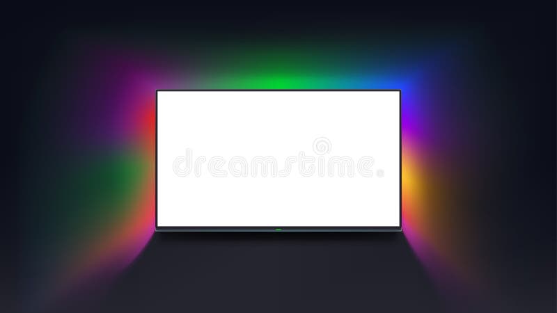 Wide Screen White Color Monitor Stock Vector - Illustration of office ...