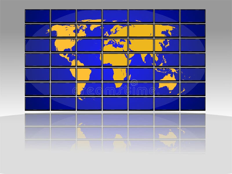 TV world map stock illustration. Illustration of television - 42369448