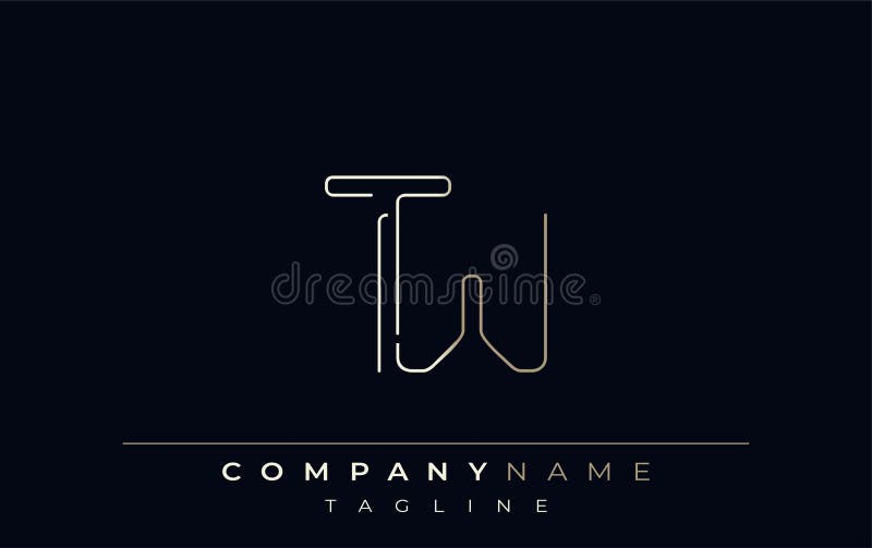 TW Abstract Line Style Logo Stock Vector - Illustration of minimalistic ...