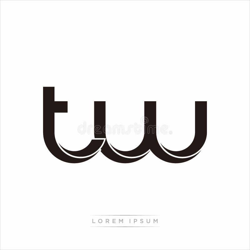 Tw Initial Letter Split Lowercase Modern Monogram Linked Outline Rounded Logo Stock Vector ...