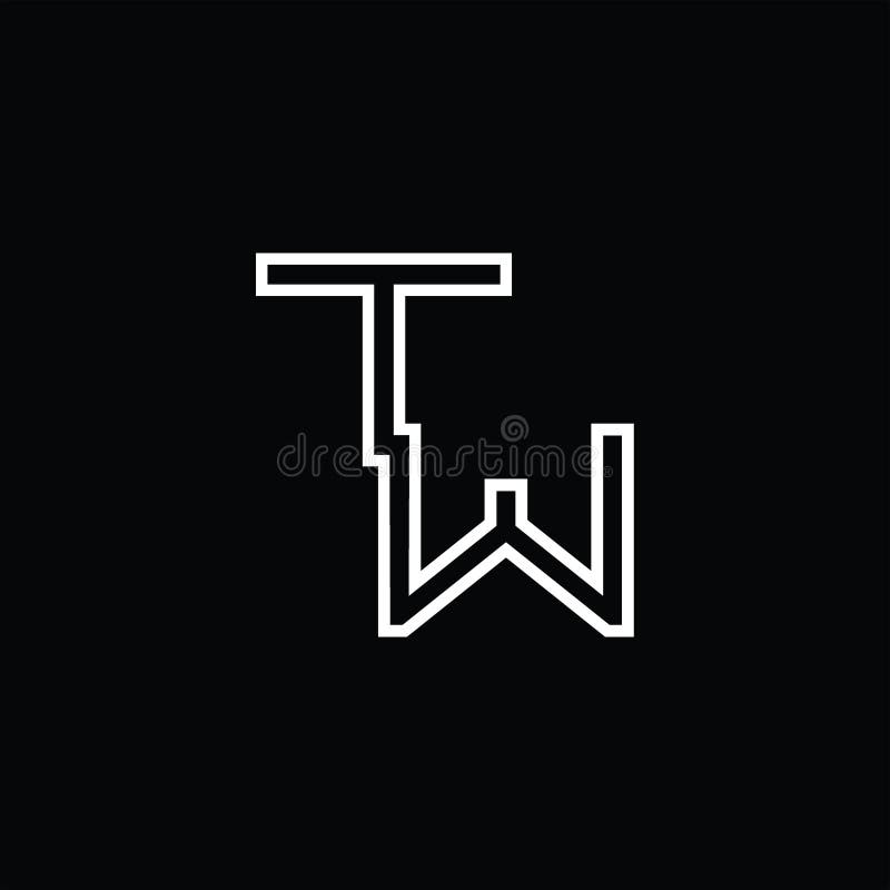 TW Logo Monogram with Line Style Design Template Stock Illustration ...