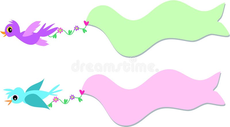 Twee Banners van de Vogel vector illustratie. Illustration of zoogdier ...