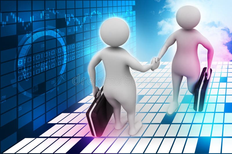 Twee Bedrijfsmensen Communiceren Samen Stock Illustratie - Illustration ...