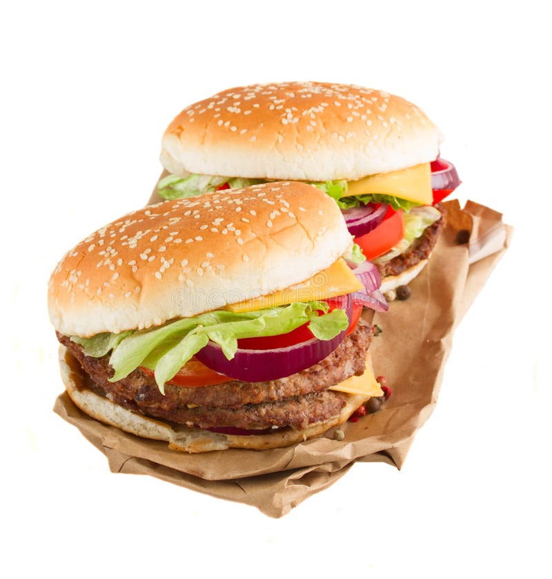 Twee Burgers stock afbeelding. Image of diner, barbecue - 35867271
