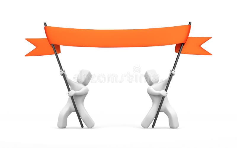 Twee 3D Rode Banner Van De Karakterrek Stock Illustratie - Illustration ...