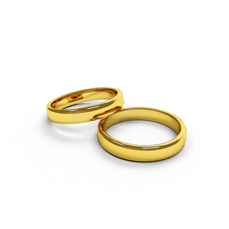 Twee Geïsoleerdea Gouden Ringen Stock Illustratie - Illustration of ...