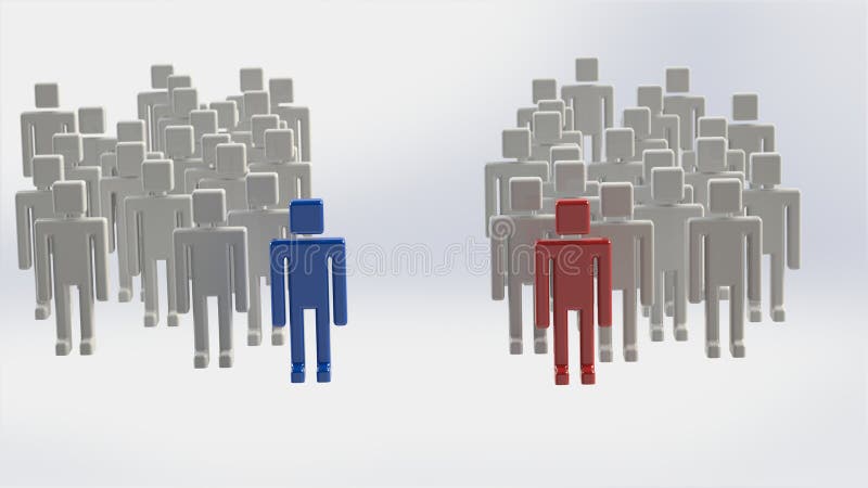 Twee groepen mensen stock illustratie. Illustration of identiek - 64717942