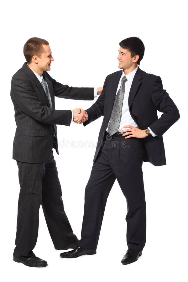 Twee Jonge Zakenlieden Begroeten Stock Foto - Image of bedrijf, mensen ...