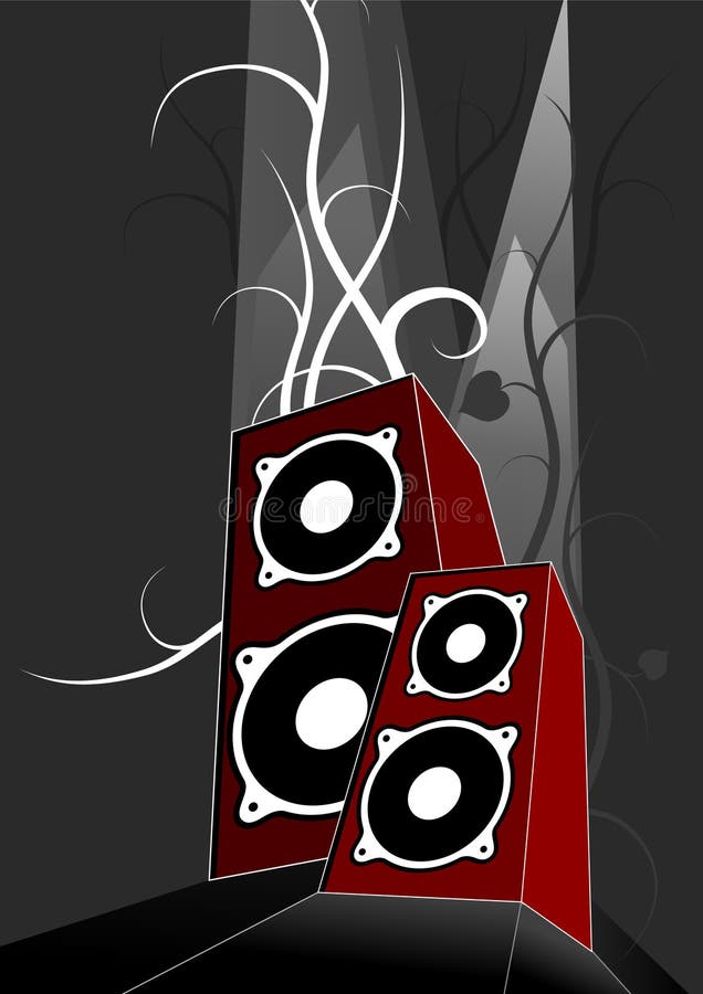 Twee Luidsprekers - Vector vector illustratie. Illustration of grijs ...