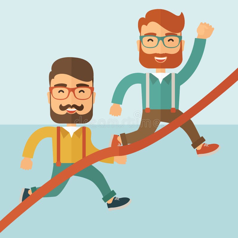 Twee mensen het lopen vector illustratie. Illustration of idee - 52474490