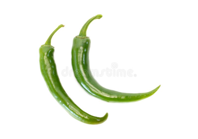 Twee Verse Groene Chili Peper Stock Afbeelding - Image of chili, nave ...