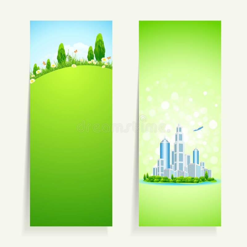 Twee Verticale Banners Met Aard Stock Illustratie - Illustration of ...