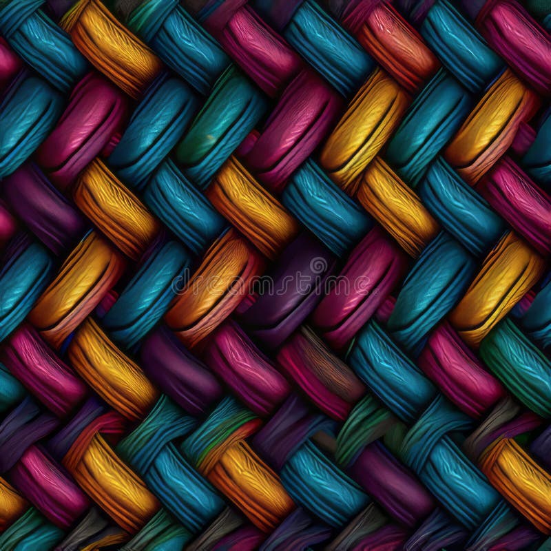 Vibrant Seamless Tweed Pattern with Interwoven Colorful Threads Design ...