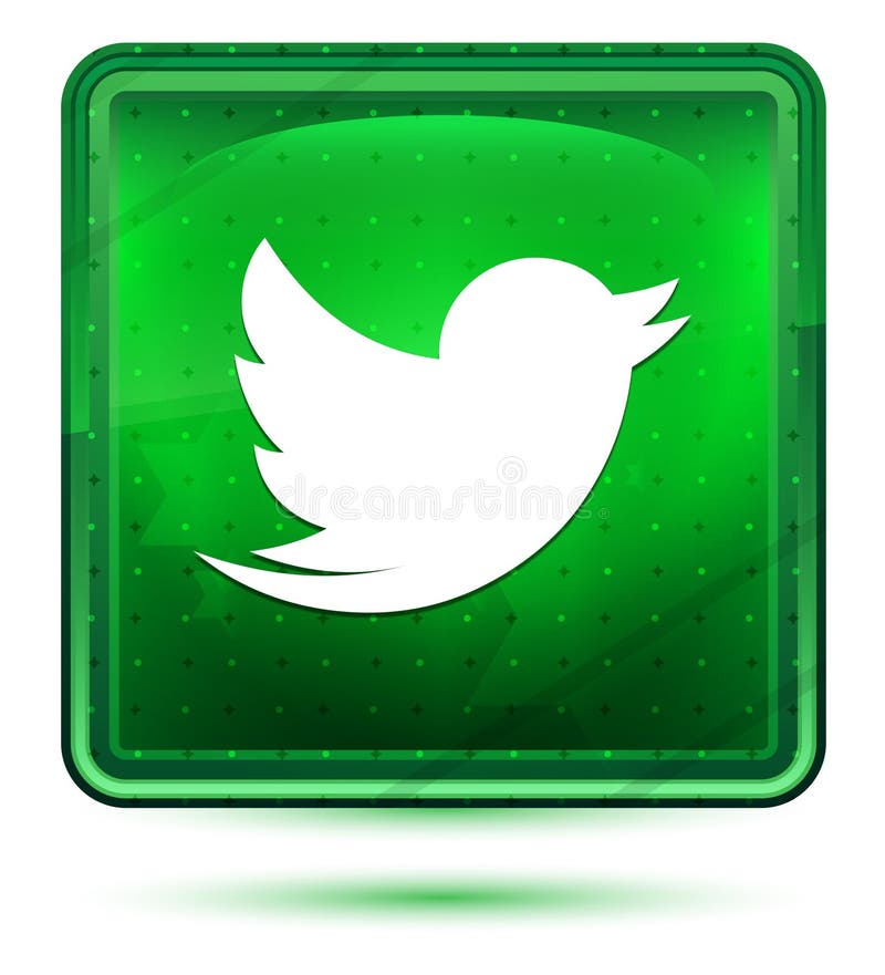 Neon Twitter Icon With Beautiful Glowing Led Light Stock Illustration ...