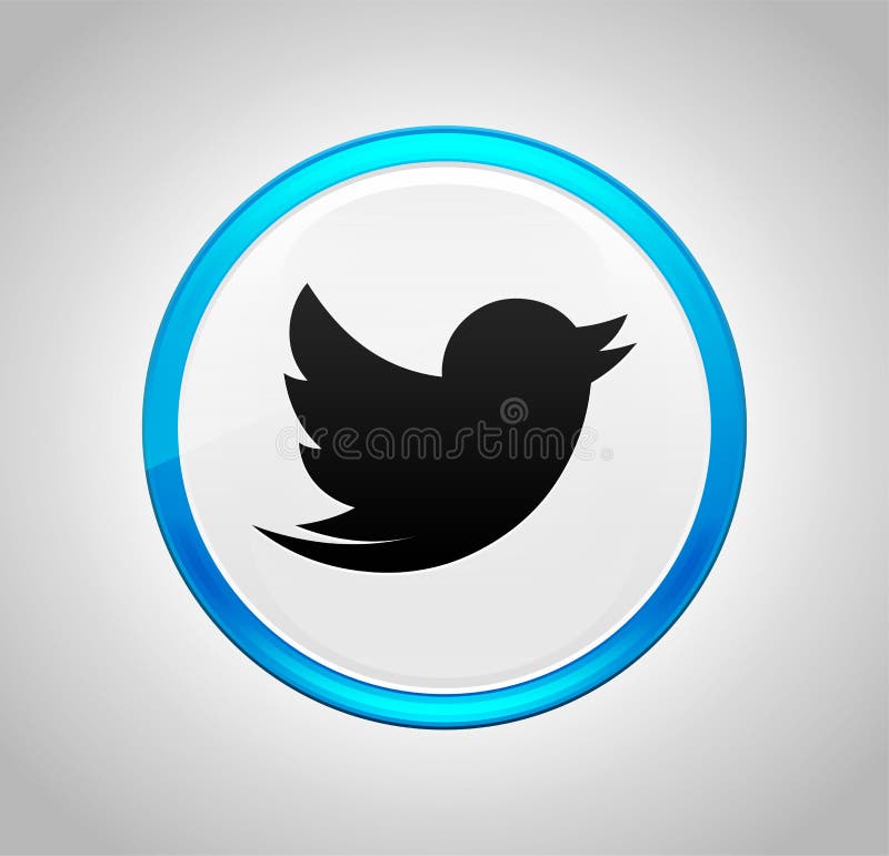 Tweet Bird Icon Round Blue Push Button Editorial Image - Illustration ...