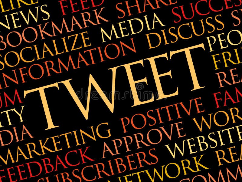 TWEET word cloud collage stock illustration. Illustration of publishing ...