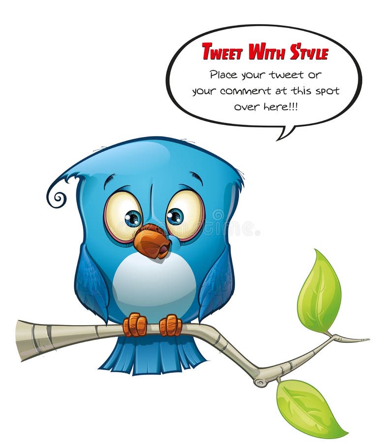 Tweeter Blue Bird Open stock illustration. Illustration of sincere ...