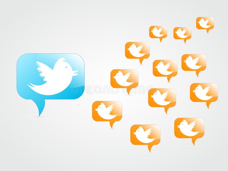 Tweeting bird stock illustration. Illustration of media - 30679063