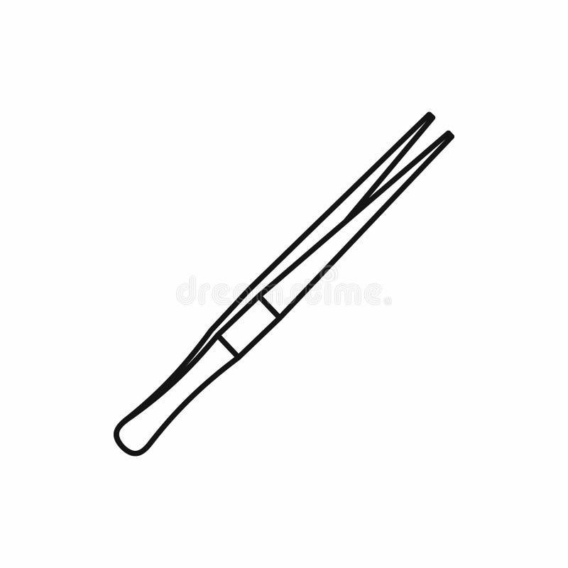 Tweezers Icon, Outline Style Stock Vector - Illustration of medical ...