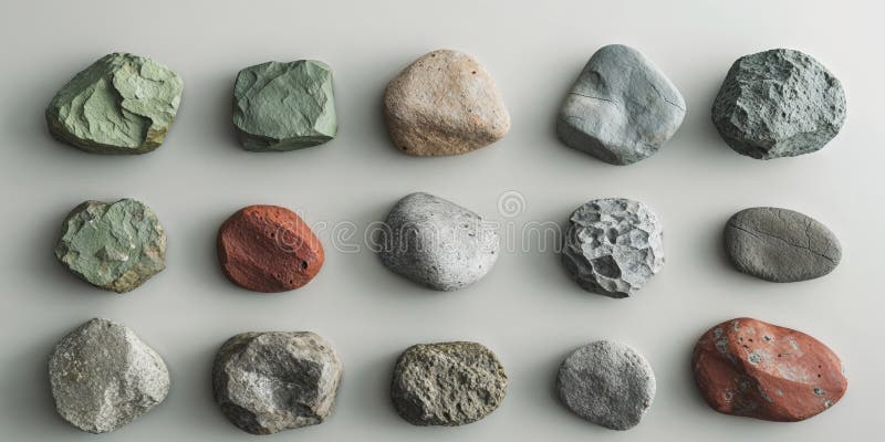 Twelve Assorted Rocks Various Colors and Textures Natural Beauty Stock ...
