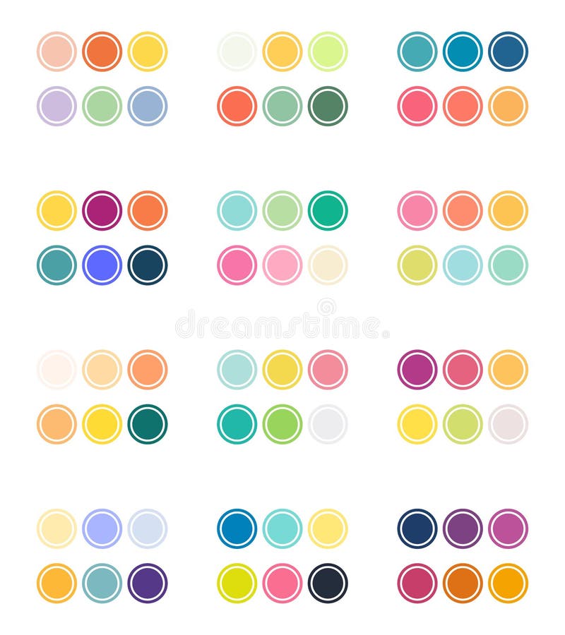 Twelve Bright and Fun Colour Palettes Stock Vector - Illustration of ...