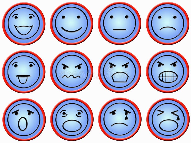 Twelve buttons with faces stock illustration. Illustration of arite ...