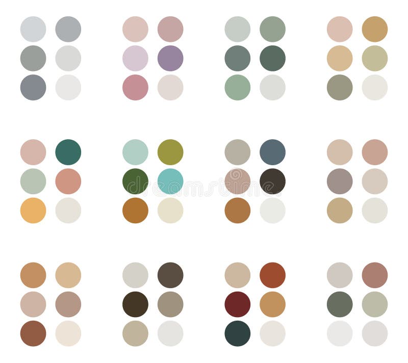 Twelve Calming or Neutral Colour Palettes Stock Vector - Illustration ...