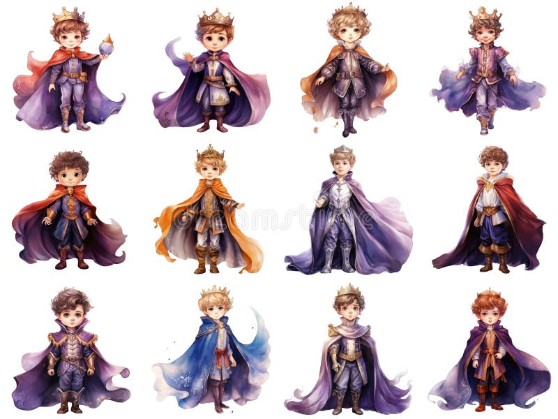 Twelve Charming Young Princes in Regal Attire Stock Image ...