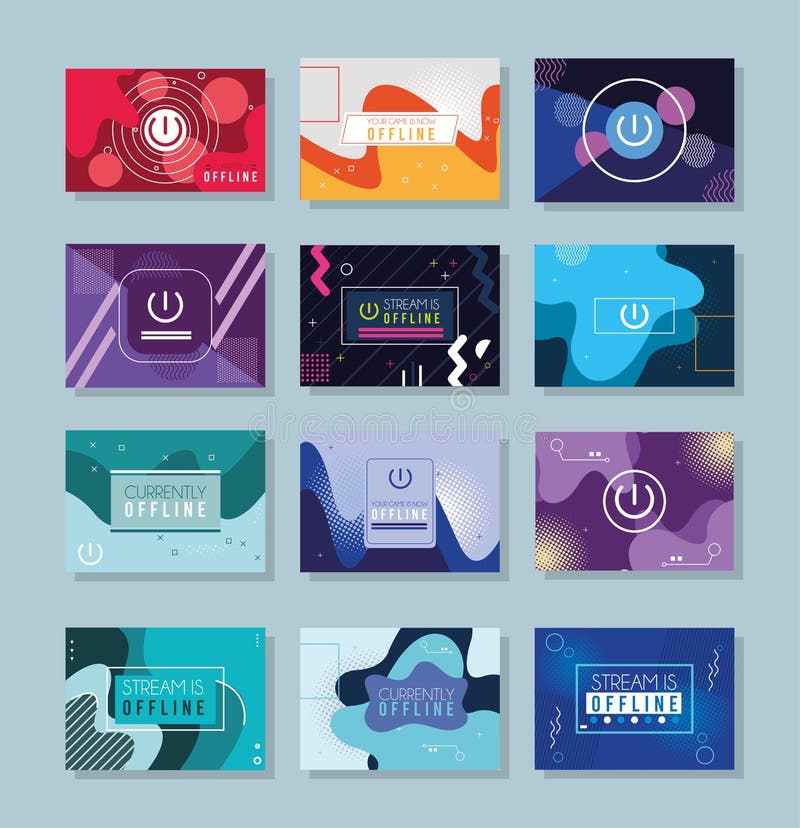 Twelve Currently Offline Templates Stock Vector - Illustration of ...