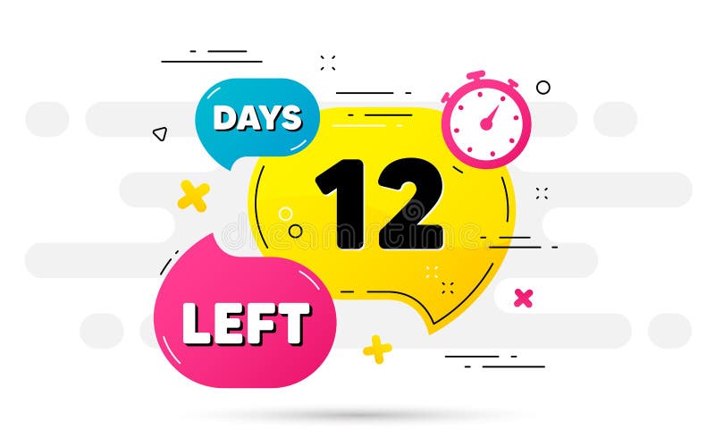 Twelve Days Left Icon. 12 Days To Go. Vector Stock Vector ...