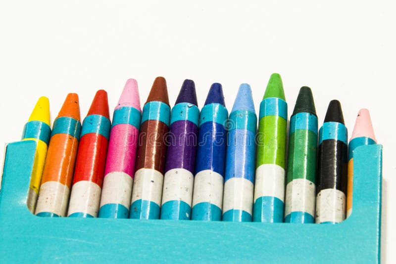 Colour Crayons on a White Background Stock Image - Image of colourful ...