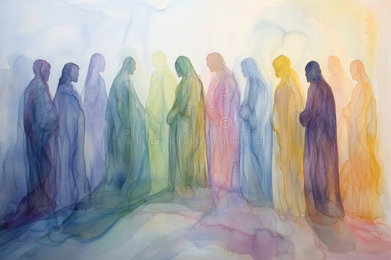 The Twelve Disciples in a Moment of Shared Prayer, Each Figure Painted ...