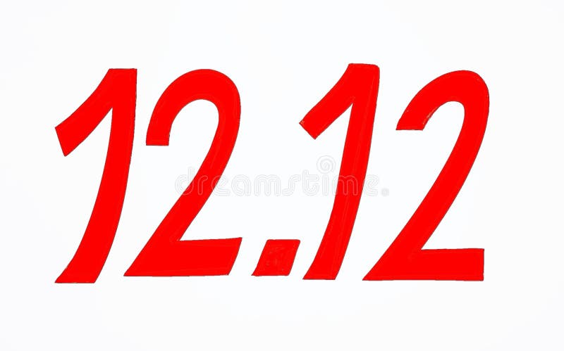 Twelve Dot Twelve Number Red Line Text Stock Illustration ...