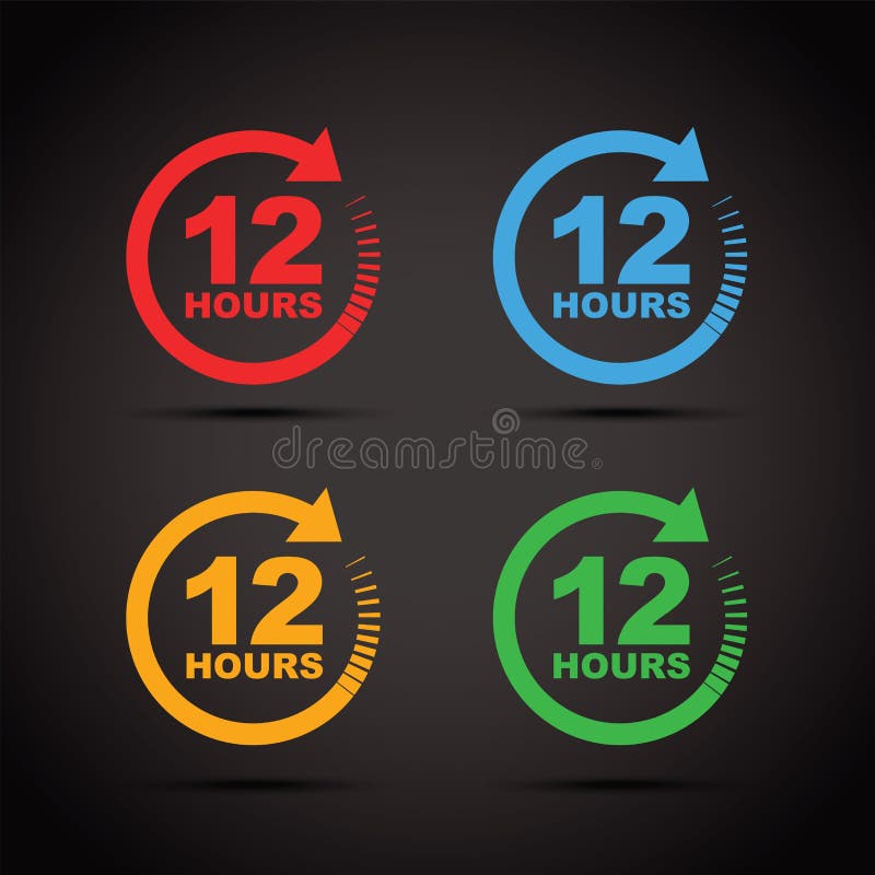 Twelve hour icon set stock vector. Illustration of service - 82928095