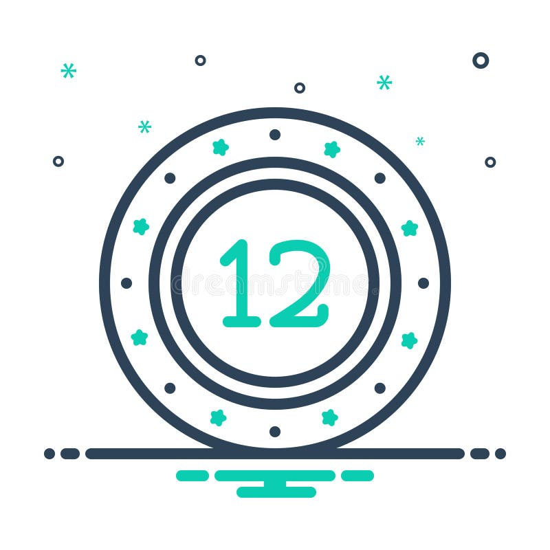 Mix Icon for Twelve, Number and Mathematical Stock Vector ...