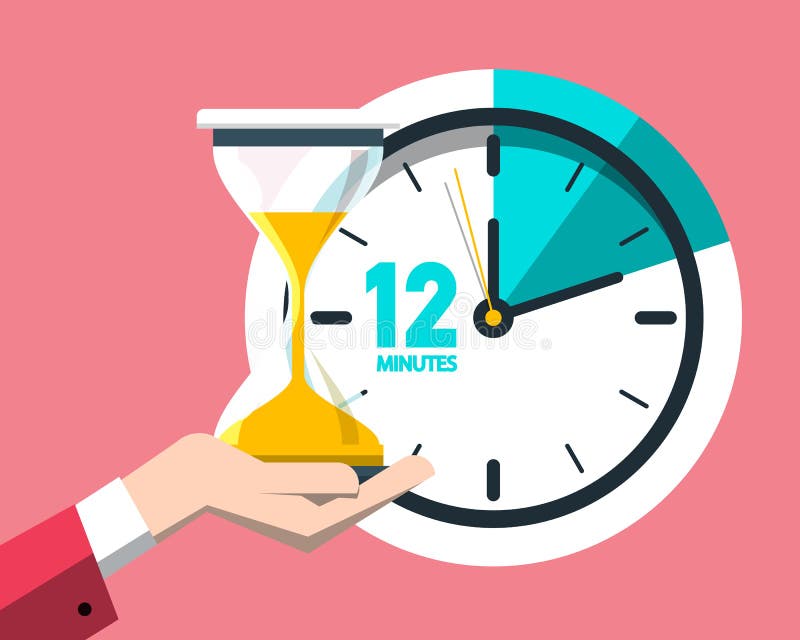 12 Twelve Minutes Clock Icon Vector Time Symbol Stock Vector ...