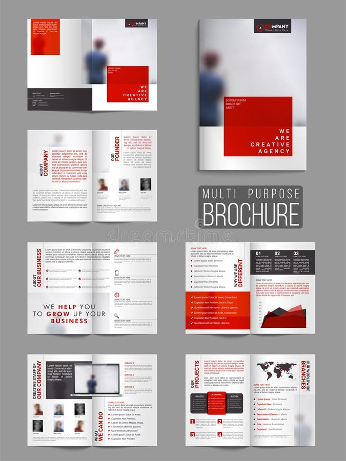 Twelve Pages Modern Multi-Purpose Brochure Set. Stock Illustration ...