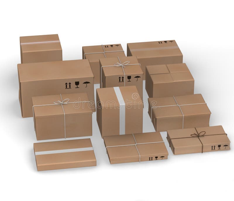 Paper Packages (front View) Stock Illustration - Illustration of ...