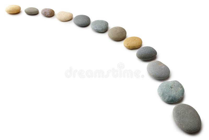 Pebbles in a Line stock photo. Image of corved, stepping - 33488626