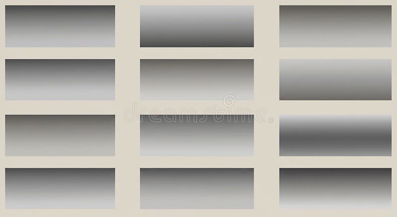 Twelve Rectangular Gray Gradients Arranged in a Grid Against a Beige ...
