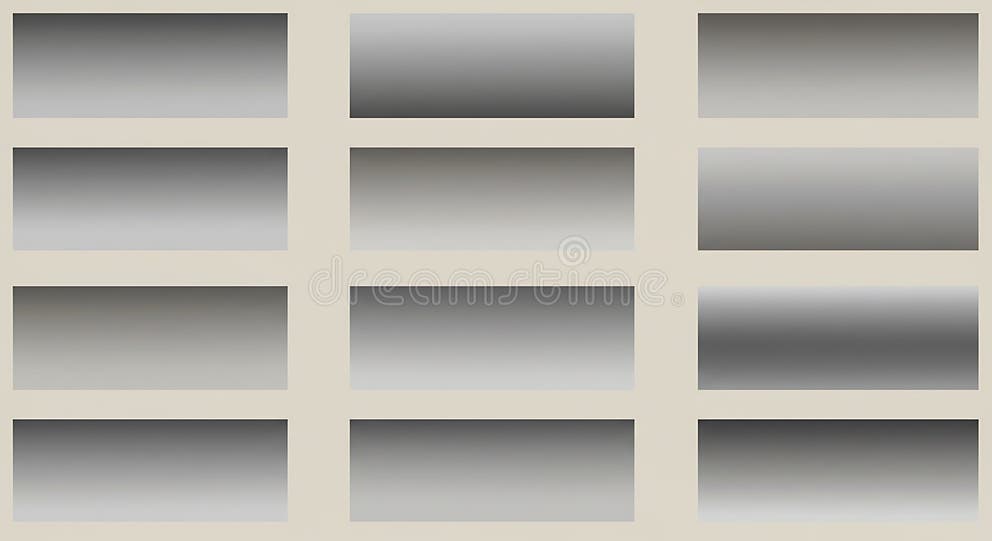 Twelve Rectangular Gray Gradients Arranged in a Grid Against a Beige ...