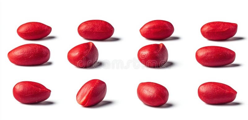 Twelve Red Peanuts on White Background Stock Illustration ...
