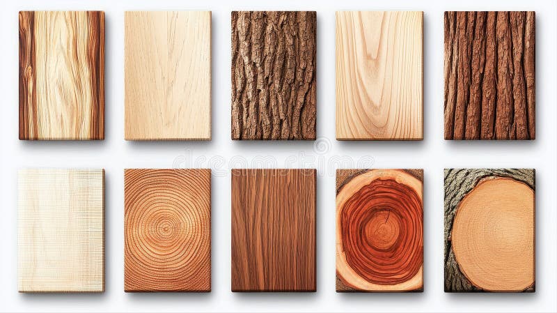 Twelve Square Samples of Various Wood Types and Textures Featu Planks ...
