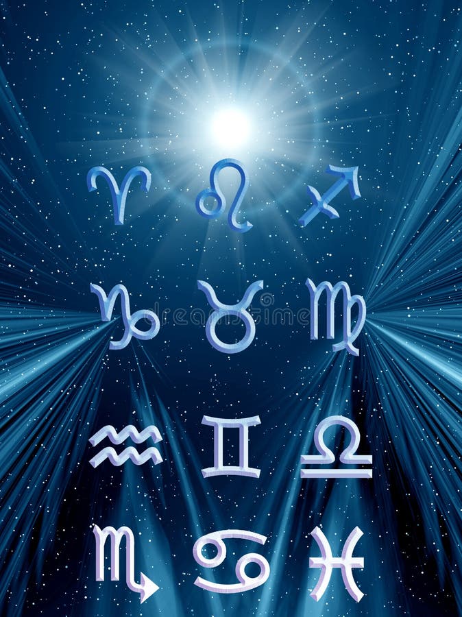 Twelve Symbols of the Zodiac. Space Horoscope Stock Illustration ... Twelve Symbols of the Zodiac. Space Horoscope Stock Illustration ...